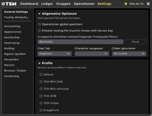 WoW TSM Settings - World of Warcraft TSM Settings Guide